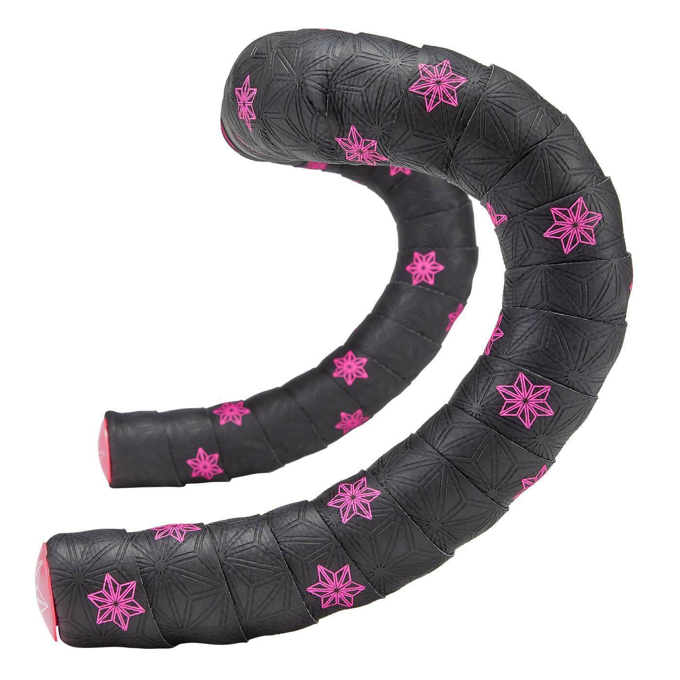 Supacaz Super Sticky Kush Galaxy Bar Tape With Neon Pink Ano Plugs - N